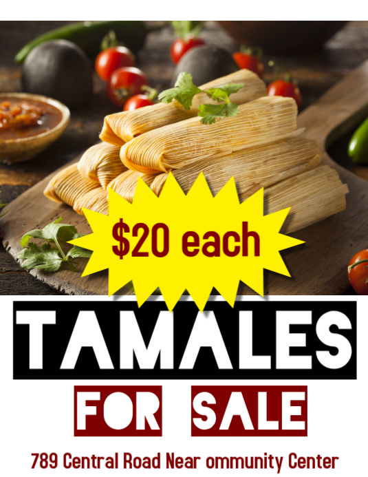 Plantilla de White Maximalist Tamales For Sale Flyer (us Letter ...