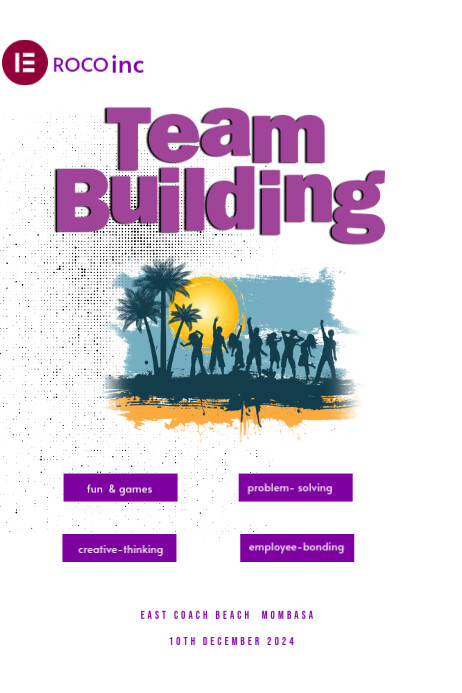 White Maximalist Team Building Poster Template | PosterMyWall