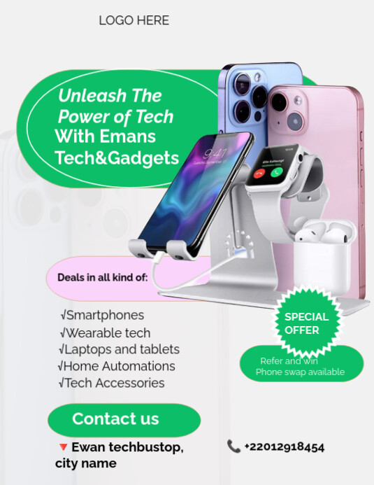 Copy of White Maximalist Tech Gadget Flyer (us Letter) | PosterMyWall