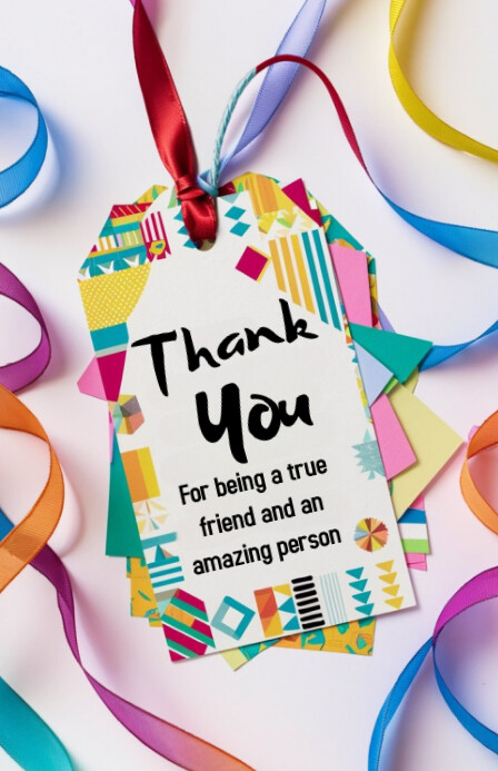 White Maximalist Thank You Appreciation Card Template | PosterMyWall