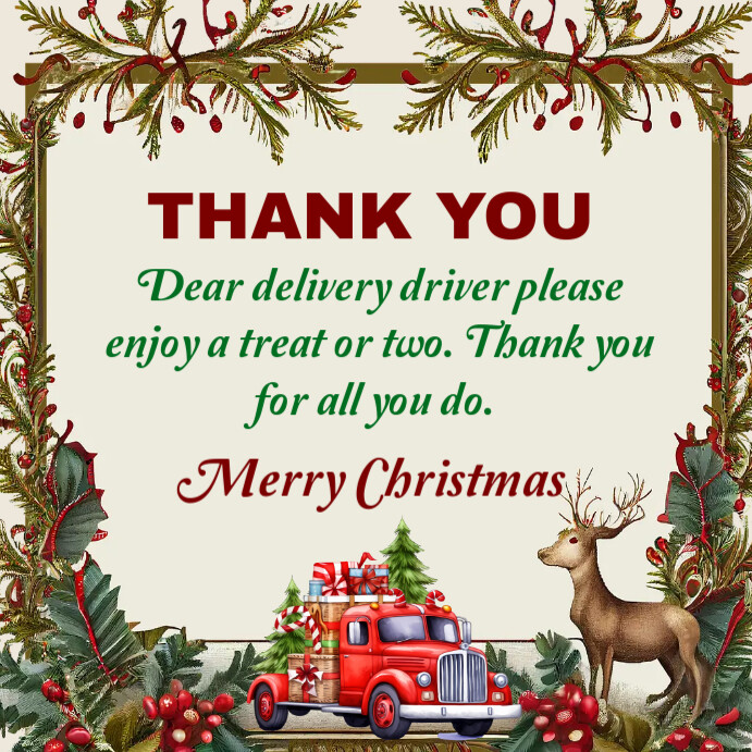 White Maximalist Thank You Card For Delivery Instagram Post Template ...