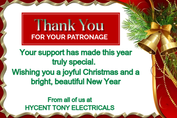 White Maximalist Thank You For Your Patronage Poster Template ...