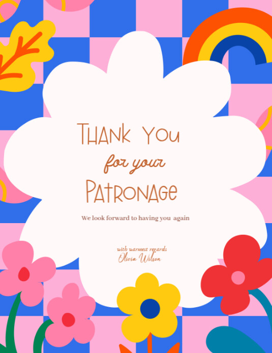 Copy of White Maximalist Thank You For Your Patronage Flyer (us Letter ...