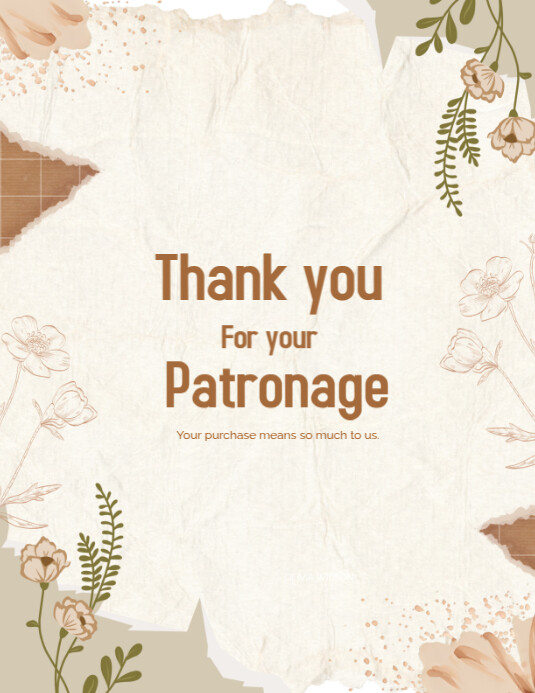 White Maximalist Thank You For Your Patronage Flyer (us Letter ...