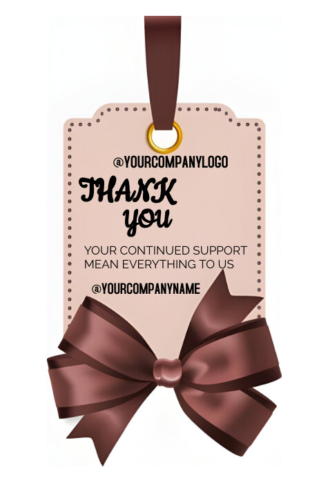 White Maximalist Thank You Tag Poster Template | PosterMyWall