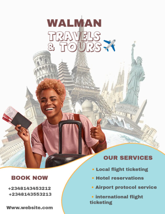 White Maximalist Travel L Flyer (us Letter) Template | PosterMyWall