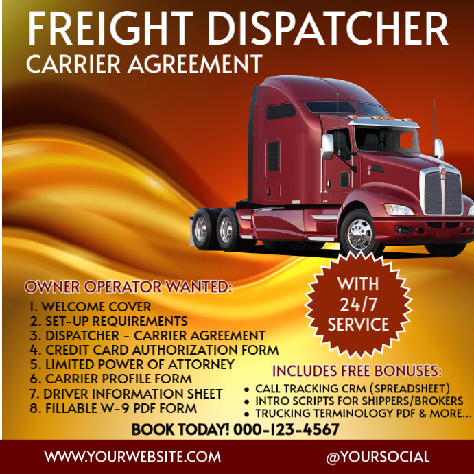 Copy of White Maximalist Trucking Dispatch Flyer Instagram Post ...
