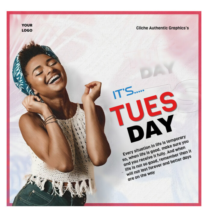 White Maximalist Tuesday Motivation Instagram Post Template | PosterMyWall