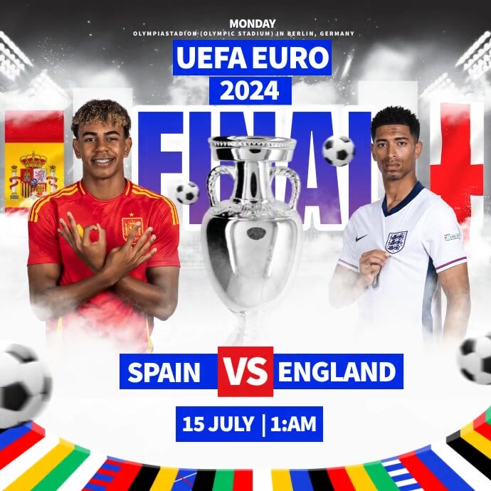 White Maximalist Uefa Euro Final Game Instagr Template | PosterMyWall