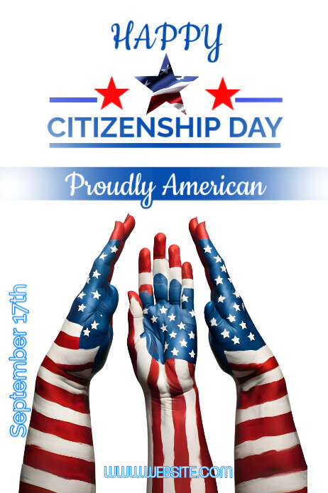 Plantilla de White Maximalist Us Citizenship Day Poster | PosterMyWall