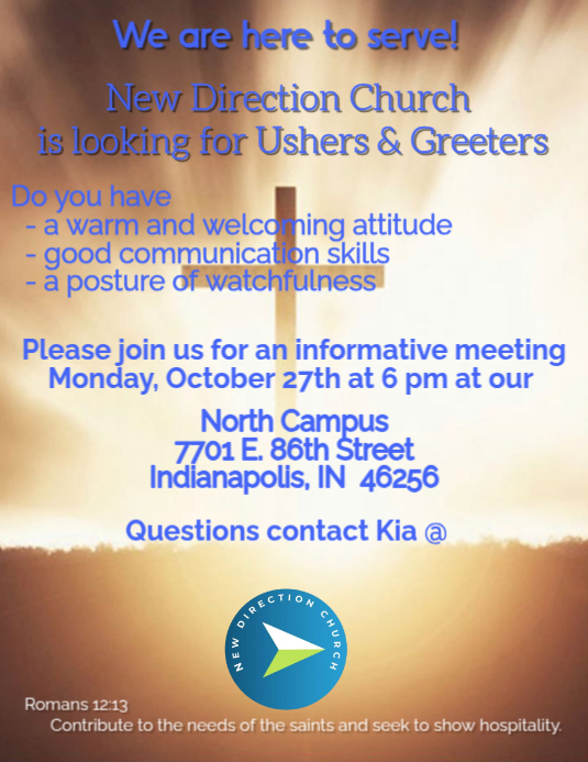 White Maximalist Ushers And Greeters Flyer (us Letter) Template ...