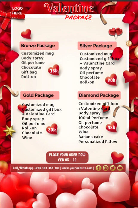 Copy of White Maximalist Valentine's Gift Packages Poster | PosterMyWall