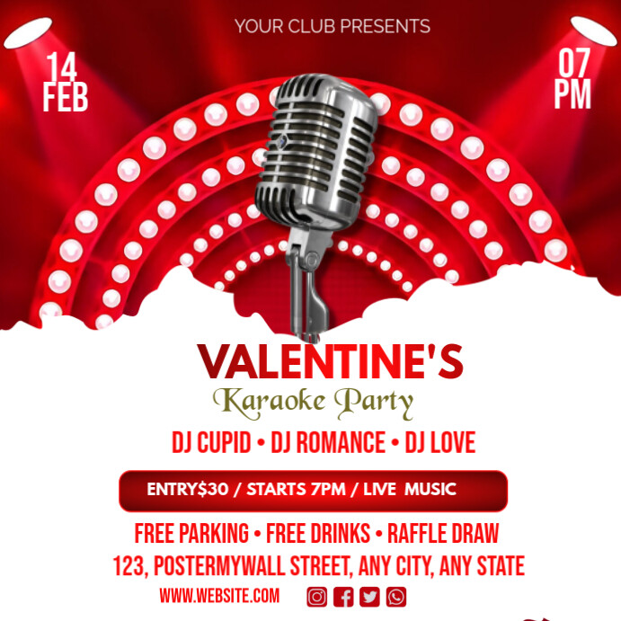 Copy of White Maximalist Valentine's Karaoke Party Instagram Post ...