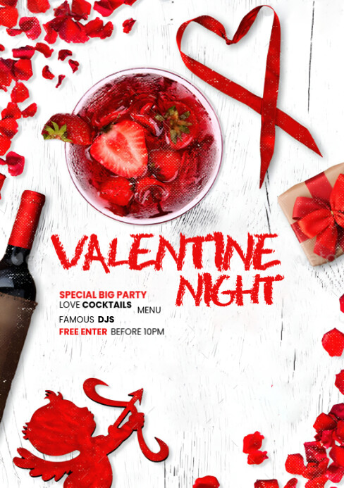 White Maximalist Valentine Night A5 Template | PosterMyWall