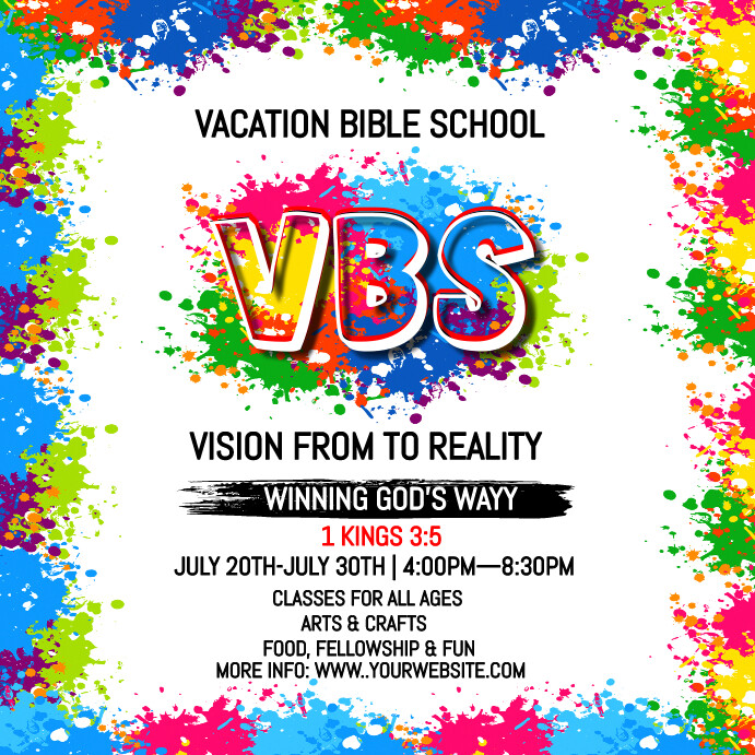 White Maximalist Vbs Instagram Post Template | PosterMyWall