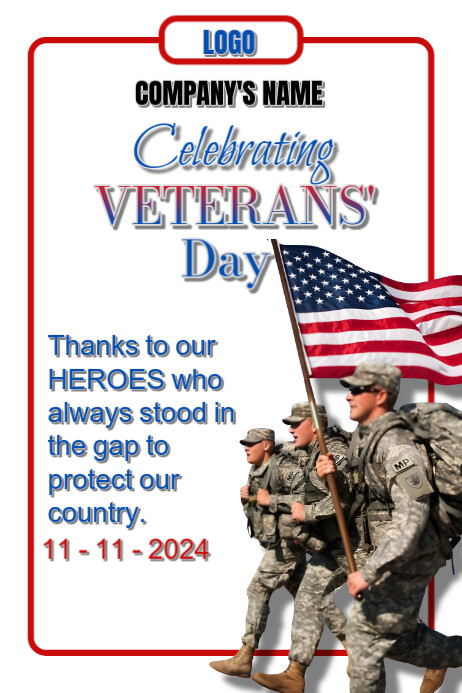 White Maximalist Veterans Day Template Poster | PosterMyWall
