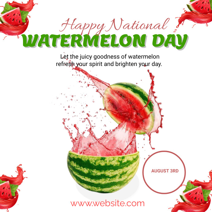 Plantilla de White Maximalist Watermelon Day Instagram Po | PosterMyWall
