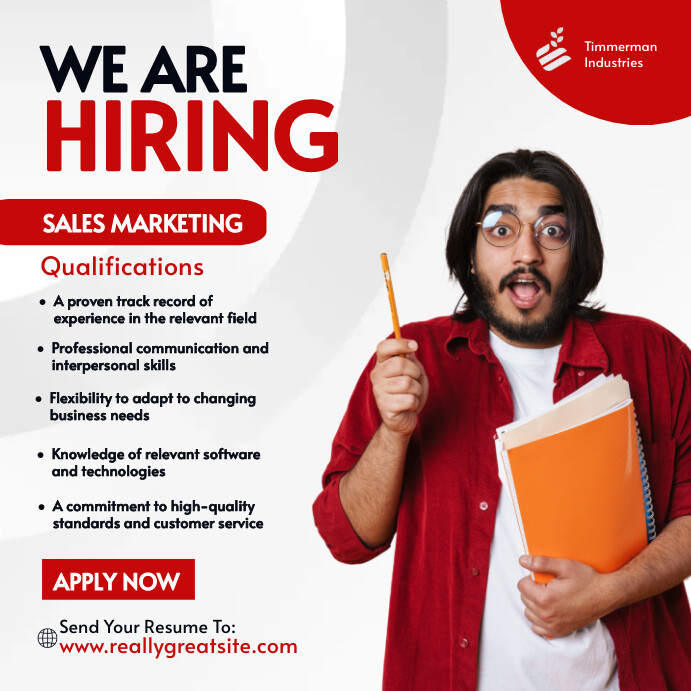 White Maximalist We Are Hiring Flyer Template | PosterMyWall