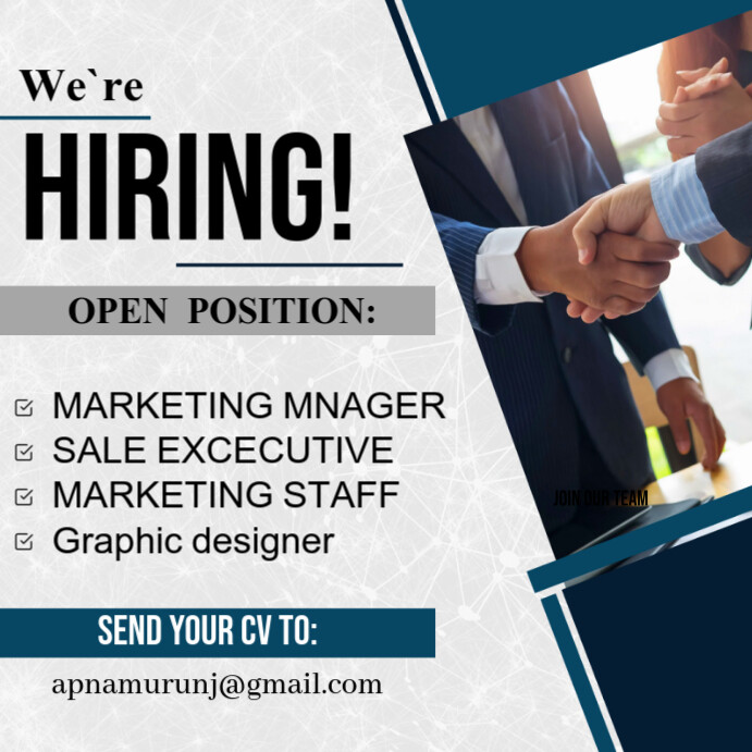 White Maximalist We Are Hiring Flyers Poster Instagram Post Template ...