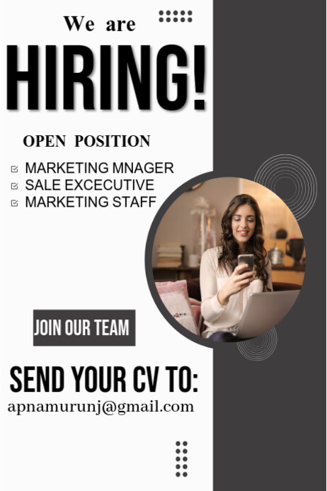 White Maximalist We Are Hiring Flyers Poster Template | PosterMyWall