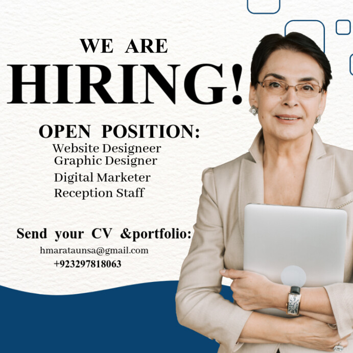 White Maximalist We Are Hiring Instagram Post Template | PosterMyWall