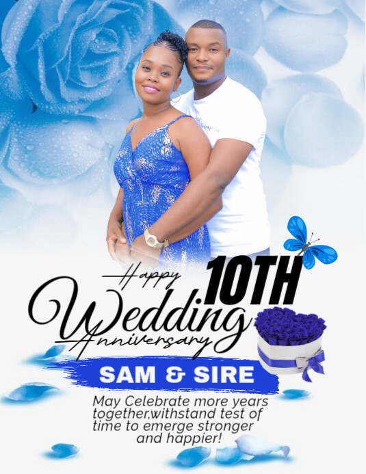 White Maximalist Wedding Anniversary Flyer (us Letter) Template ...