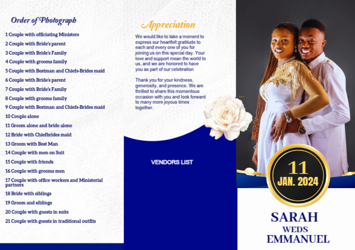 Copy of White Maximalist Wedding Brochure A4 | PosterMyWall