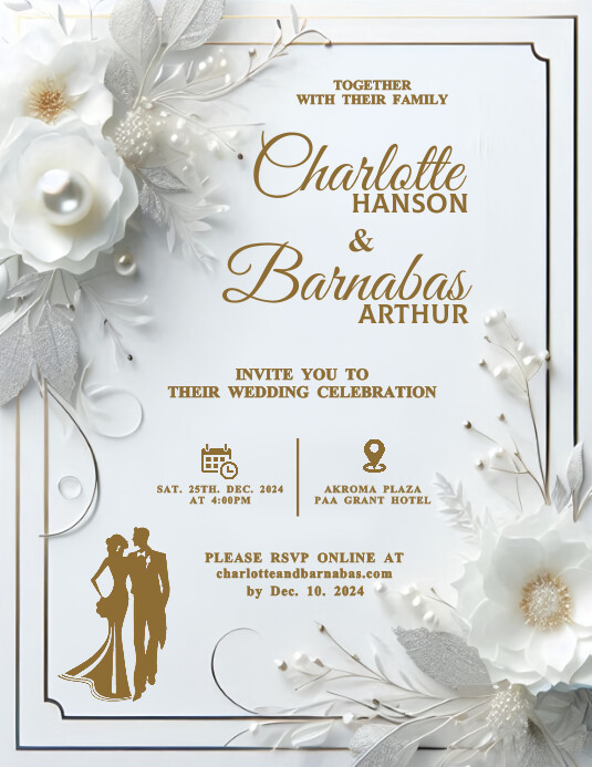 White Maximalist Wedding Flyer (us Letter) | PosterMyWall