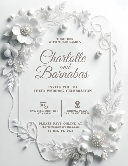 White Maximalist Wedding Flyer (us Letter) Template | PosterMyWall