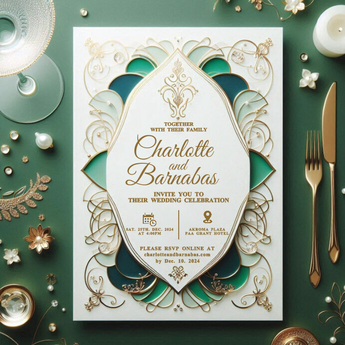 White Maximalist Wedding Flyer Instagram Post Template | PosterMyWall