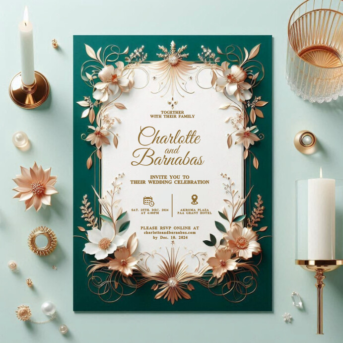 White Maximalist Wedding Flyer Instagram Post Template | PosterMyWall