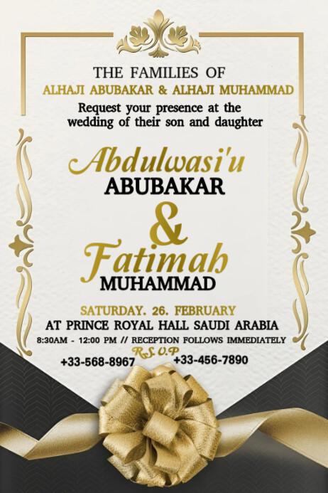 White Maximalist Wedding Invitation Card Design Template Poster ...