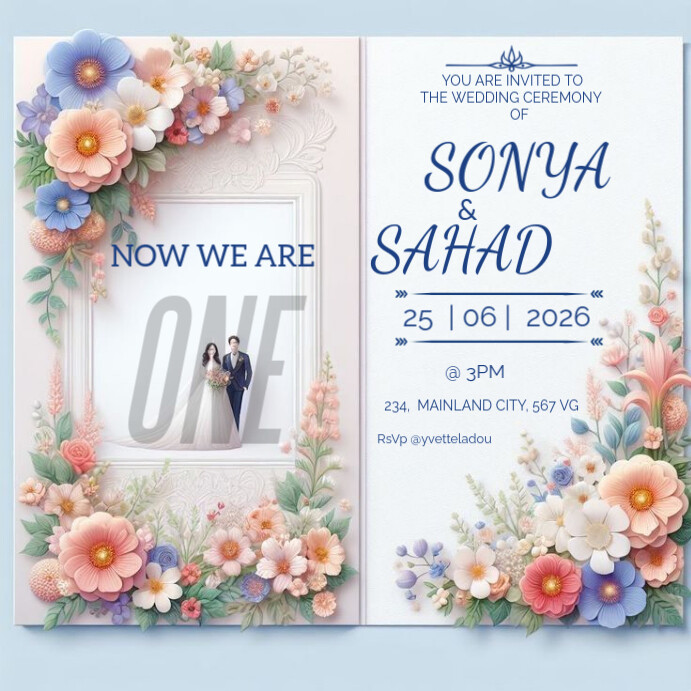 White Maximalist Wedding invitation card Template | PosterMyWall