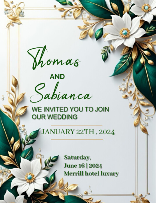 White Maximalist Wedding Invitation Template Design Free Template ...