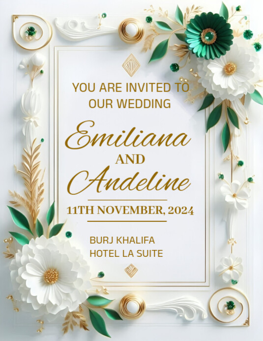 White Maximalist Wedding Invitation Template Design | PosterMyWall