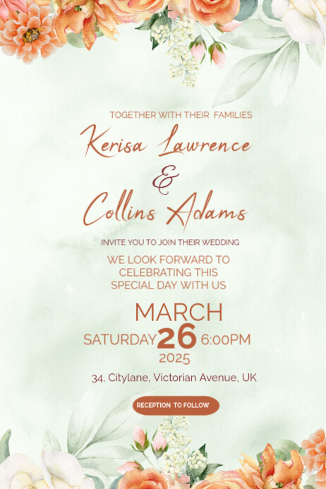 White Maximalist Wedding Invitation Templates Poster | PosterMyWall