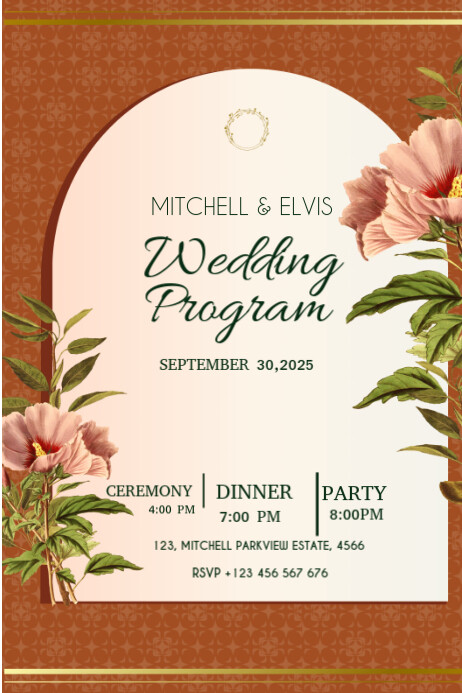 White Maximalist Wedding Invitation Templates Poster | PosterMyWall