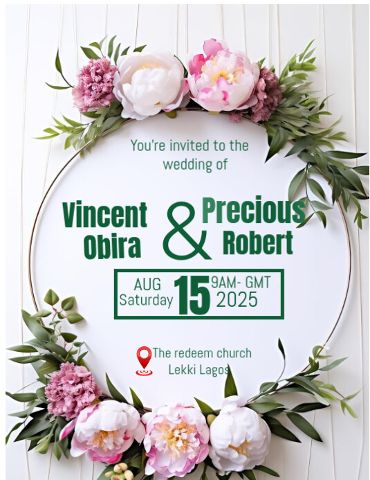 White Maximalist Wedding Invitations Card Flyer (us Letter) Template ...