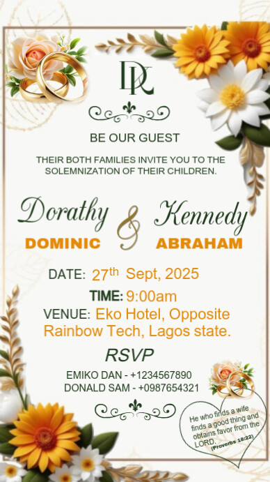 White Maximalist Wedding Invitations Card Instagram Story Template ...