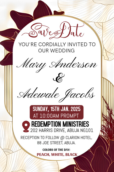 White Maximalist Wedding Iv Poster Template | PosterMyWall