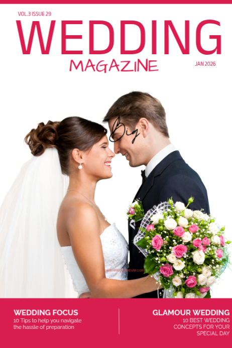 Plantilla de White Maximalist Wedding Magazine Cover 2026 Poster ...