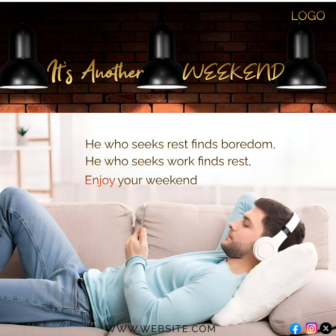 Plantilla de White Maximalist Weekend Chill Instagram Post | PosterMyWall