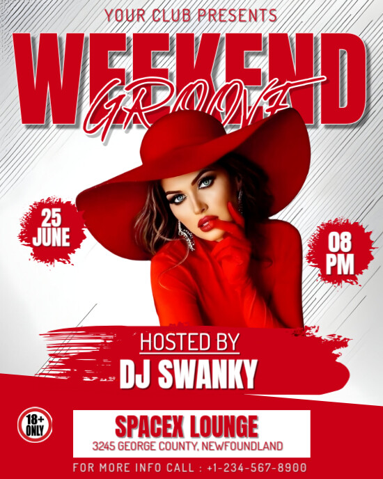 White Maximalist Weekend Groove Instagram Portrait Template | PosterMyWall