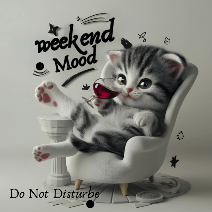 white maximalist weekend vibe flyer Instagram Template | PosterMyWall