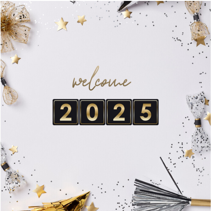 White Maximalist Welcome 2025 Designs Instagram Post Template ...