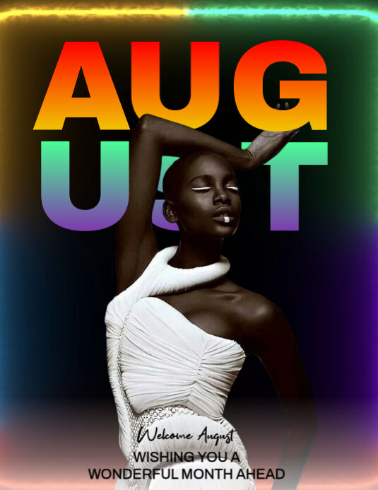White Maximalist Welcome August Flyer (us Letter) Template | PosterMyWall