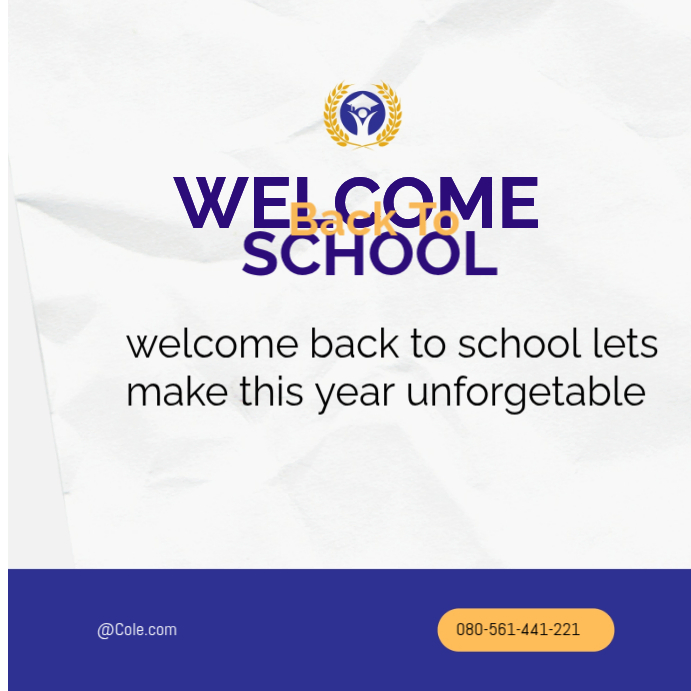 White Maximalist Welcome Back To School Instagram Post Template ...