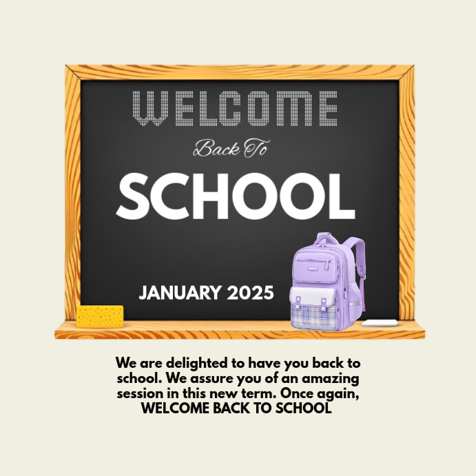 White Maximalist Welcome Back To School Instagram Post Template ...
