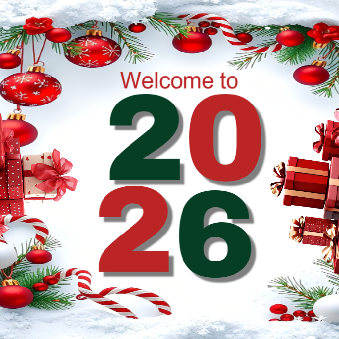 White Maximalist Welcome To 2026 Instagram Post Template | PosterMyWall