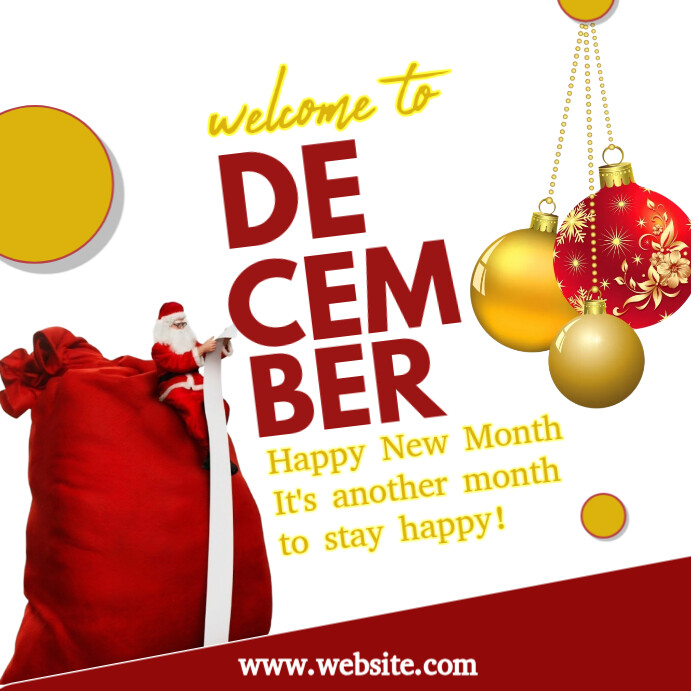 White Maximalist Welcome To December Design Template Instagram Post ...